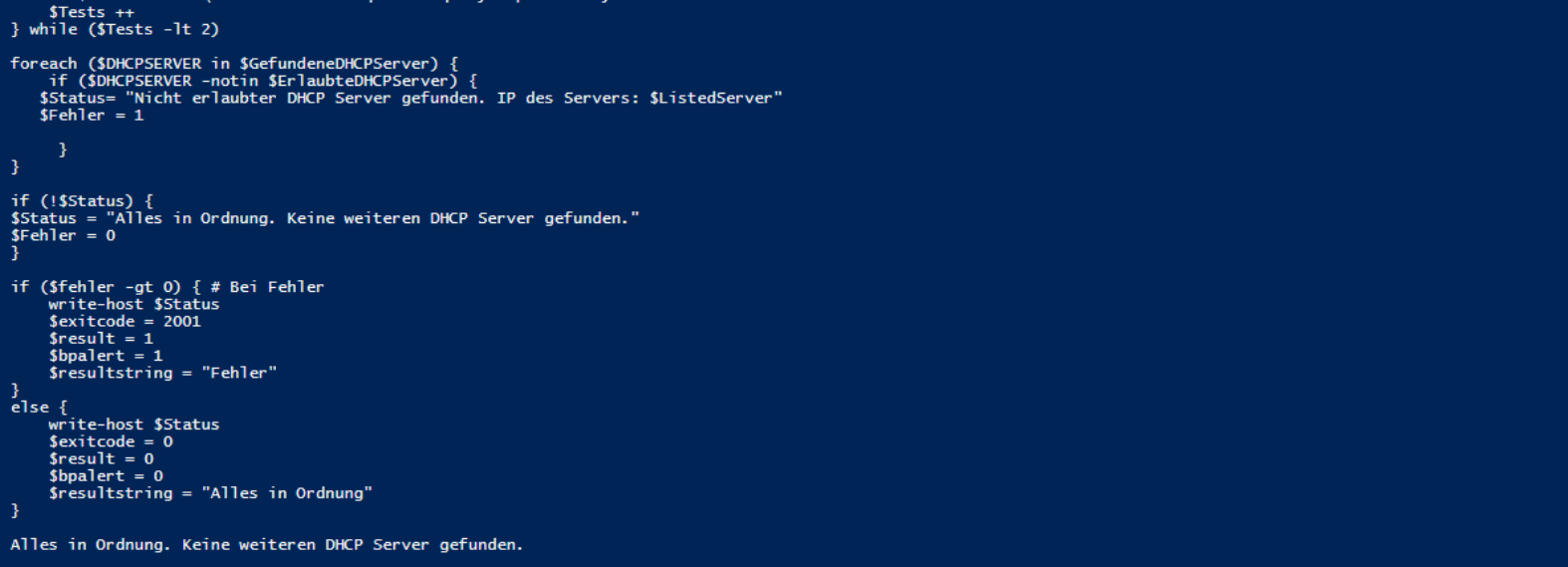 Powershell Skript Überprüfung Auf Nicht Erlaubte Dhcp Server Powershell Skripte Php Skripte